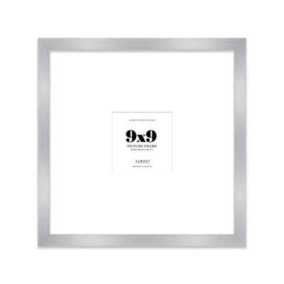 9x9" Silver Picture Frame - 9x9" Square Frame with 5x5" Mount for 9x9 ...