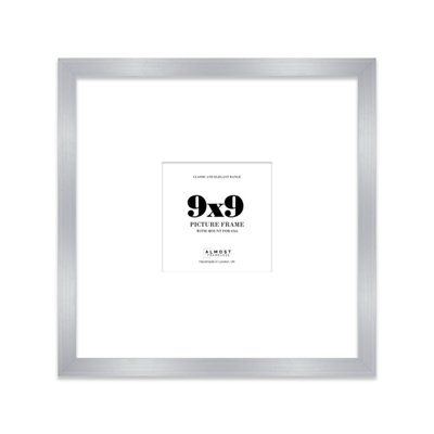 9x9" Silver Picture Frame - 9x9" Square Frame with 6x6" Mount for 9x9 ...