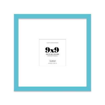 9x9" Turquoise Picture Frame - 9x9" Square Frame with 6x6" Mount for ...