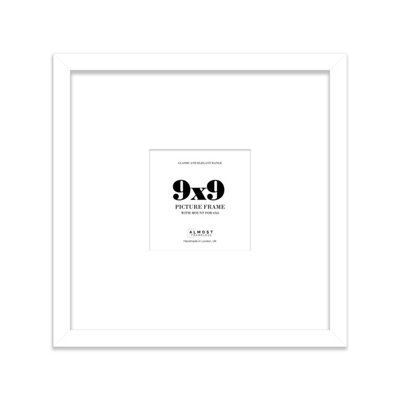 9x9" White Picture Frame - 9x9" Square Frame with 6x6" Mount for 9x9 ...