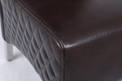 A Pair Brown Leather Aire High Tuffted Knocker & Stud High Back Dining ...
