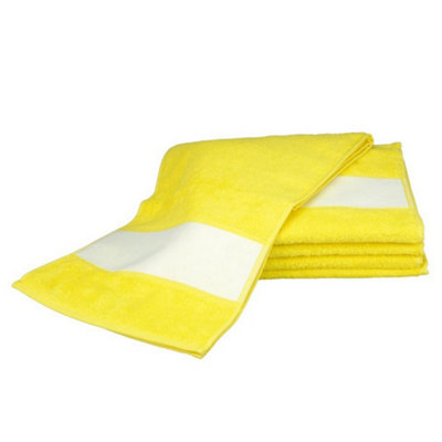 A&R Towels Subli-Me Sport Towel Bright Yellow (One Size) | DIY at B&Q