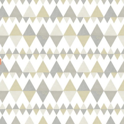 A Street Folklore Beige & Grey Triangles Wallpaper FD25127