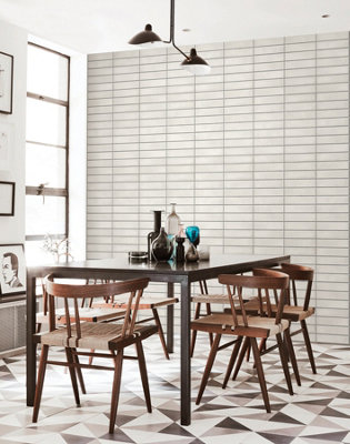 A-Street Restored Mid Century Modern Brick Off Wallpaper FD24026