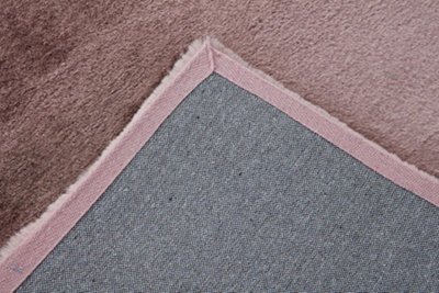 A.Unique Home Luxurious Faux Fur Rabbit Rug - Blush Pink - 100cm x 150cm
