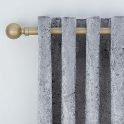 A.Unique Home Plain Round Ball Metal Extendable Curtain Pole with Rings ...