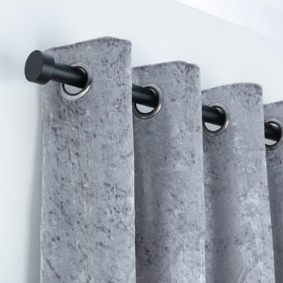 A.Unique Home Stud End Metal Extendable Curtain Pole With Rings and ...