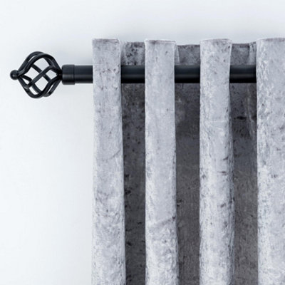 A.Unique Home Twisted Metal Extendable Curtain Pole with Rings and ...