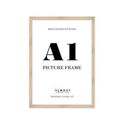 A1 Oak Picture Frame Natural Grain Display A1 Pictures (59.4 x 84.1cm ...