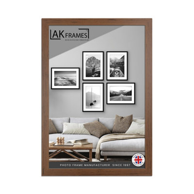 A1 Walnut Poster Frame - Modern Picture Frame for Wall Art, Prints and ...