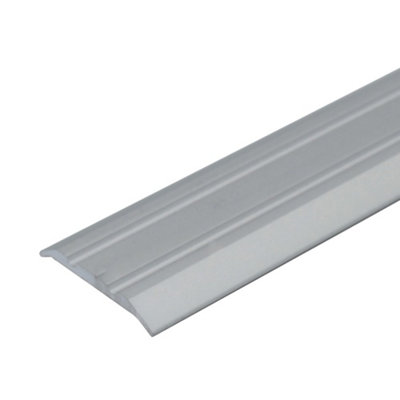 A12 25mm Anodised Aluminium Flat Door Threshold Strip - Silver, 0.93m ...