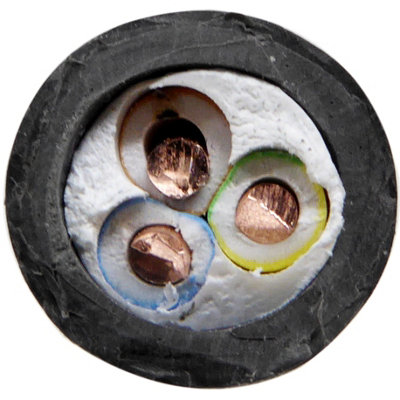 A1electrics 10m x 3-Core Cable 1.5mm Tuff Black - Ideal for Outdoor ...