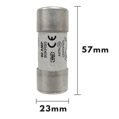 A1electrics 80 Amp House Mains Service Cut-Out Fuse 23x57mm 80A KR85 BS1361