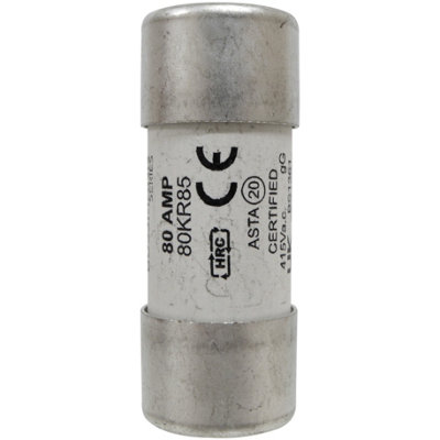A1electrics 80 Amp House Mains Service Cut-Out Fuse 23x57mm 80A KR85 BS1361