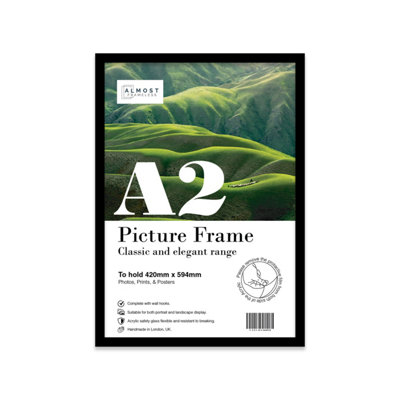 A2 Black Picture Frame Fits A2 (42 x 59.4cm - 16.5 x 23.4in) Poster ...