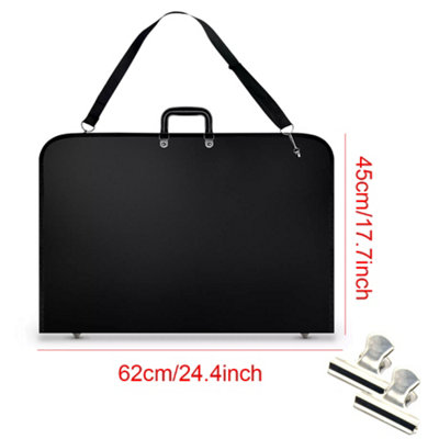 A2 Black Waterproof Art Portfolio Carry Case Bag for Artwork & Drawings