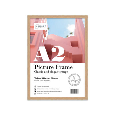 A2 Oak Picture Frame Fits A2 (42 x 59.4cm - 16.5 x 23.4in) Poster ...