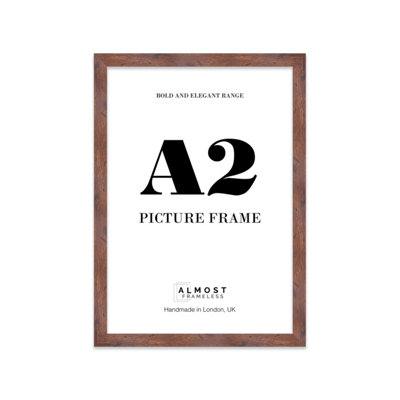 A2 Rustic Wood Picture Frame Natural wood grain finish Display A2 ...