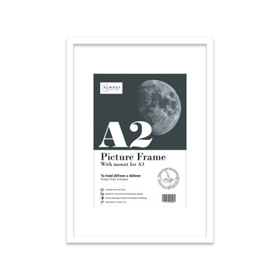 A2 White Picture Frame With Mount for A3 (29.7 x 42cm - 11.7 x 16.5in ...