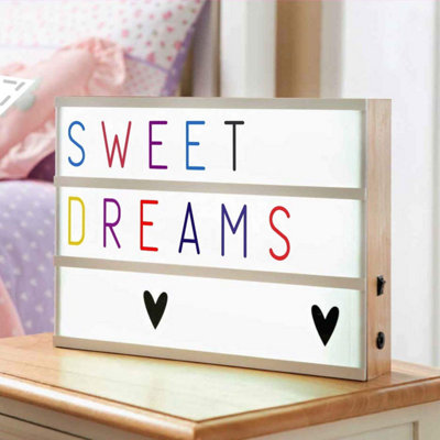 A4 Cinematic Light Box with 18 LEDs Includes 96 Letters and Numbers for ...