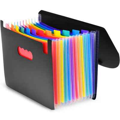 A4 Expanding File Folder 12 Pockets Durable Document Storage Organizer ...