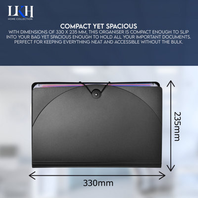 A4 Expanding File Folder 12 Pockets Durable Document Storage Organizer ...