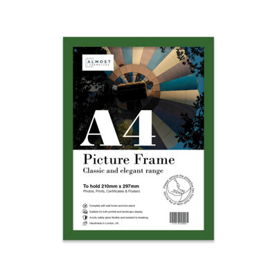 A4 Green Picture Frame Fits A4 (21 x 29.7cm - 8.3 x 11.7in) Poster ...