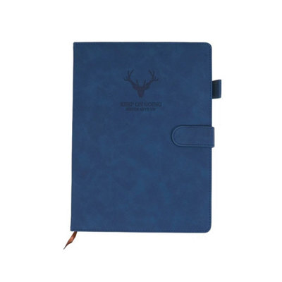 A4 Leather Notebook 400 Lined Page Notepad Notes Diary Journal Magnetic ...