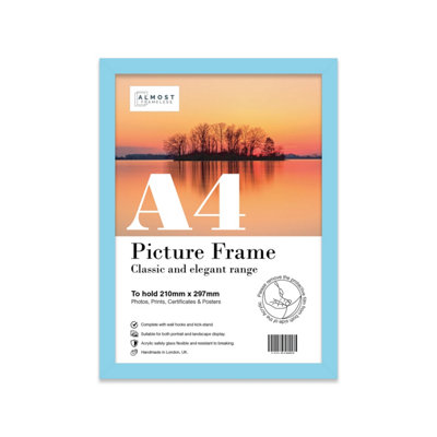 A4 Light Blue Picture Frame Fits A4 (21 x 29.7cm - 8.3 x 11.7in) Poster ...