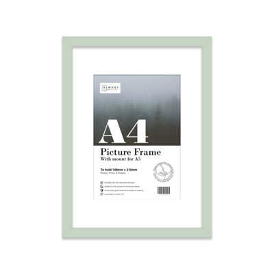 A4 Mint Green Picture Frame With Mount for A5 (14.8 x 21cm - 5.8 x 8 ...