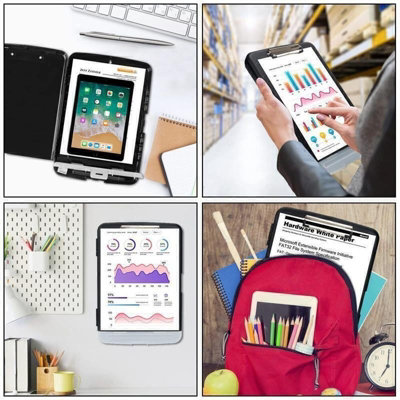 A4 Plastic Clipboard with Storage Case and Pen Holder
