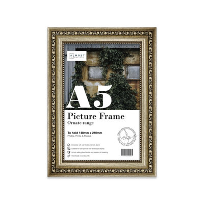 A5 Champaign Ornate Picture Frame (21 x 14.7cm) Poster, Photo, Artwork ...