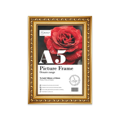 A5 Gold Ornate Picture Frame (21 x 14.7cm) Poster, Photo, Artwork ...