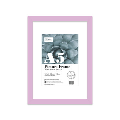 A5 Lilac Picture Frame With Mount for A6 (10.5 x 14.8cm - 4.1 x 5.8in ...
