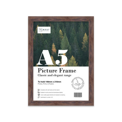 A5 Walnut Picture Frame Fits A5 (14.8 x 21cm - 5.8 x 8.3in) Poster ...