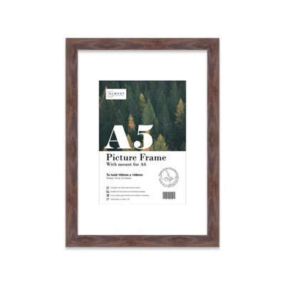 A5 Walnut Picture Frame With Mount for A6 (10.5 x 14.8cm - 4.1 x 5.8in ...