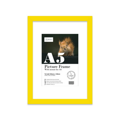 A5 Yellow Picture Frame With Mount for A6 (10.5 x 14.8cm - 4.1 x 5.8in ...