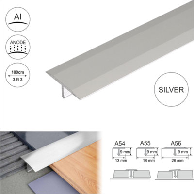 A54 13mm Anodised Aluminium Threshold Trim T Bar Transition Strip For ...