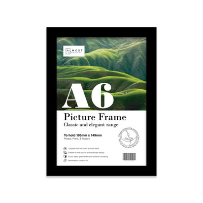 A6 Black Picture Frame Fits A6 (10.5 x 14.8cm - 4.1 x 5.8in) Poster ...