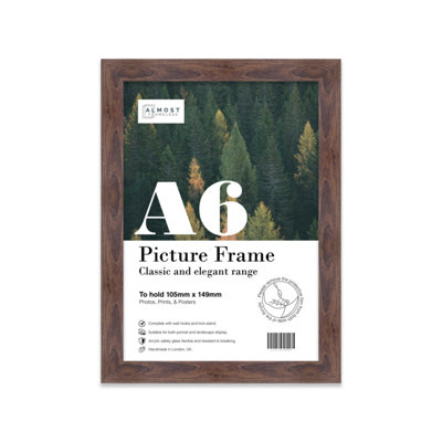 A6 Walnut Picture Frame Fits A6 (10.5 x 14.8cm - 4.1 x 5.8in) Poster ...