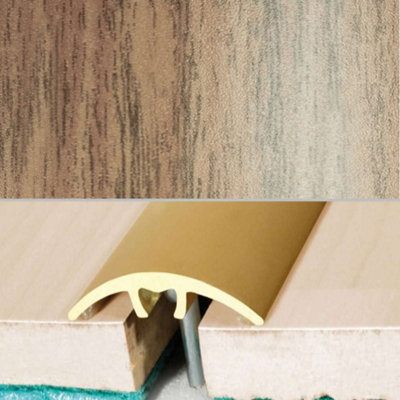 A66 32mm Aluminium Wood Effect Door Threshold Strip - Merbau, 0.93m ...