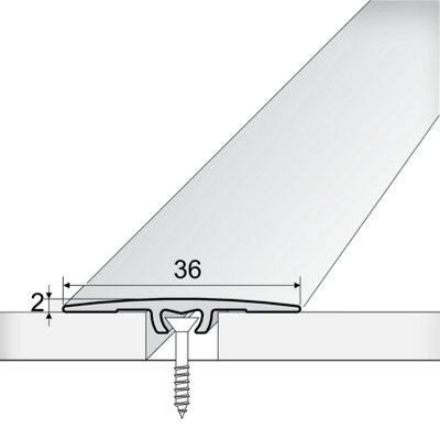 A68 36mm Anodised Aluminium Flat Door Threshold Strip - Gold, 0.9m