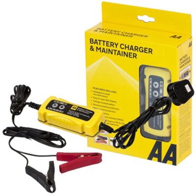 AA Car 1.5A 6V 12V Smart Intelligent Battery Charger & Cable Leads ...