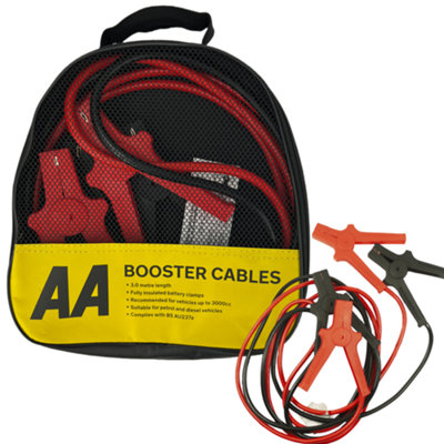 AA JUMP LEADS UP TO 3000CC 3 LITRE 3M METRES BOOSTER CABLES CAR VAN