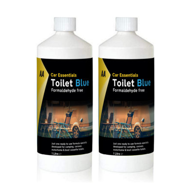 AA Toilet Blue Fluid 2 x 1 Litre, Toilet Cleaner for Caravan and ...