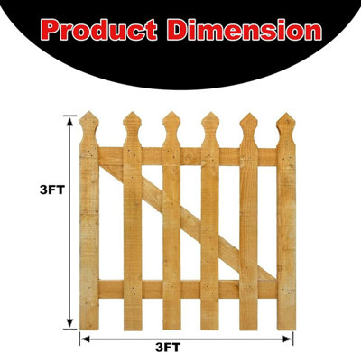 AAMEN 3 x 3ft Garden Palisade Tulip Gate