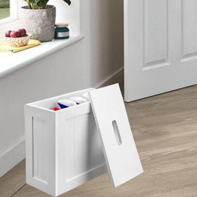 AAMEN Bathroom Toilet Caddy Storage Shaker Box - White