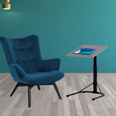 AAMEN Black And Grey Folding Laptop Table With Tilt Angle, Height ...