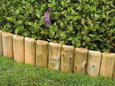 AAMEN Garden Outdoor Natural Wooden Border Edging Garden Fence, Lawn ...