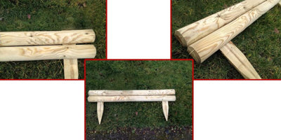 AAMEN Garden Patio Fencing, Horizontal Log Fence Panels 100 x 29 x 14 cm